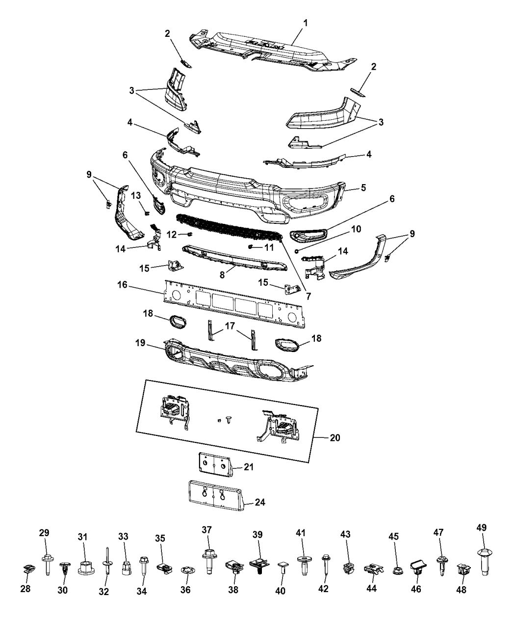 68309767AA - Genuine Mopar CLIP-BEZEL