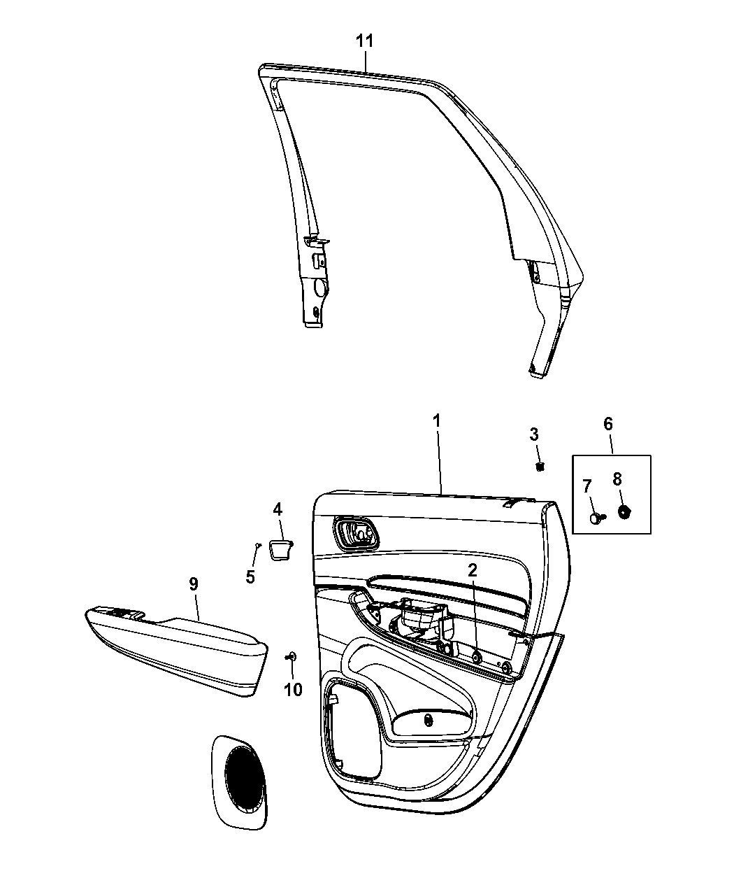 2013 Dodge Durango Rear Door Trim Panel - Mopar Parts Giant