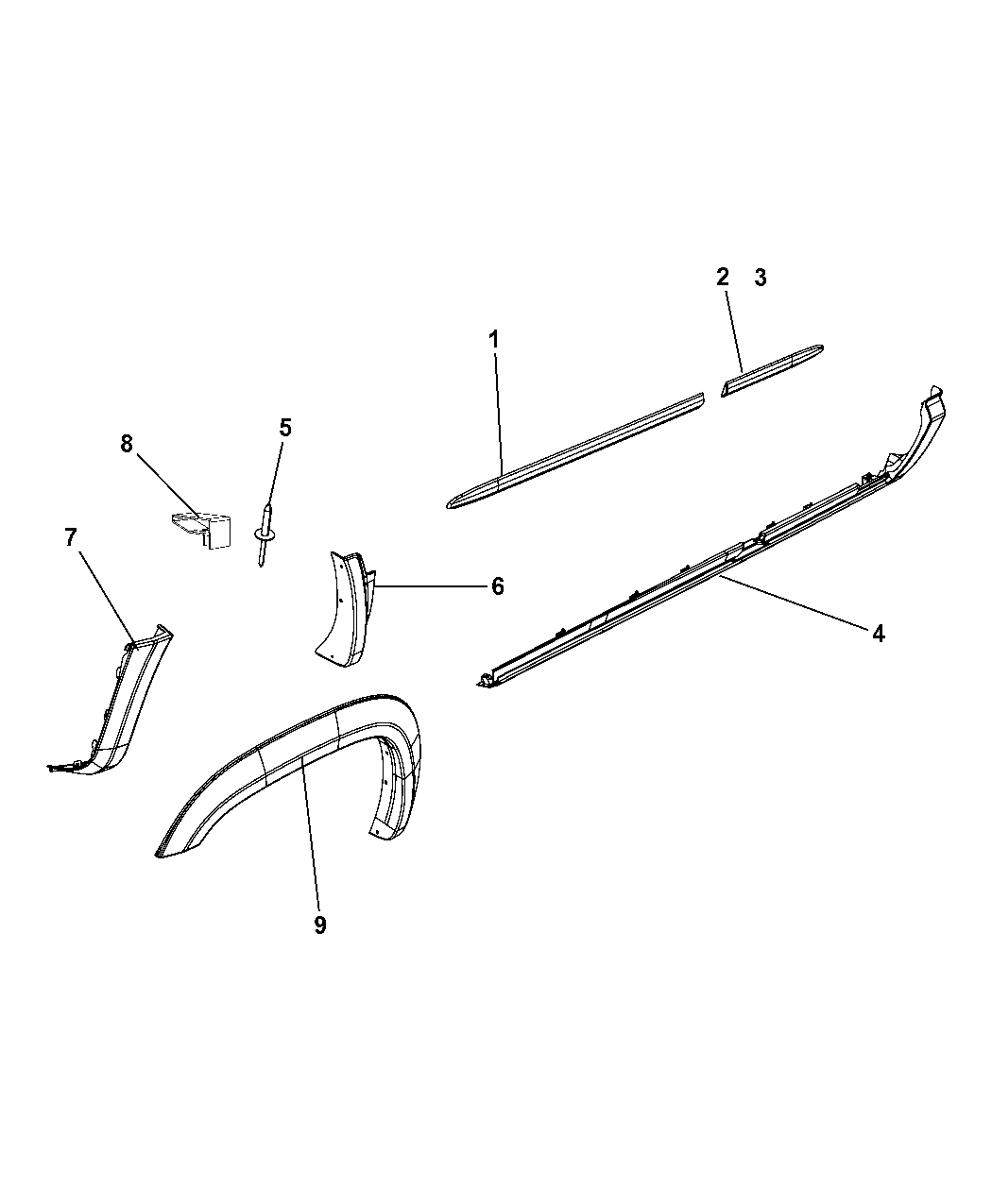 55077728AA - Genuine Mopar MOLDING-FRONT DOOR