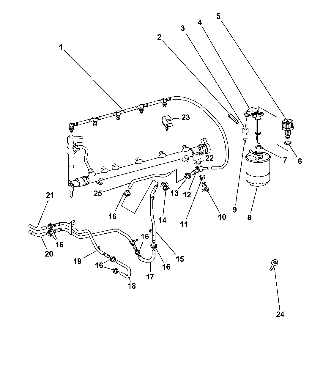 2005 Dodge Sprinter 3500 Fuel Line & Filter - Mopar Parts Giant