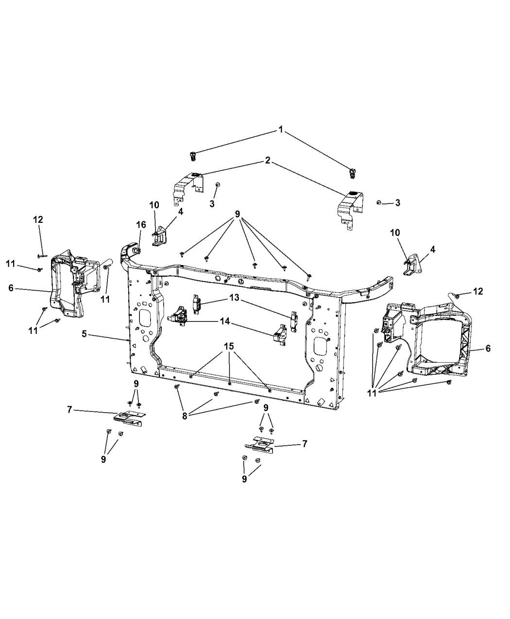 68227520AA - Genuine Mopar BRACKET-RADIATOR CLOSURE