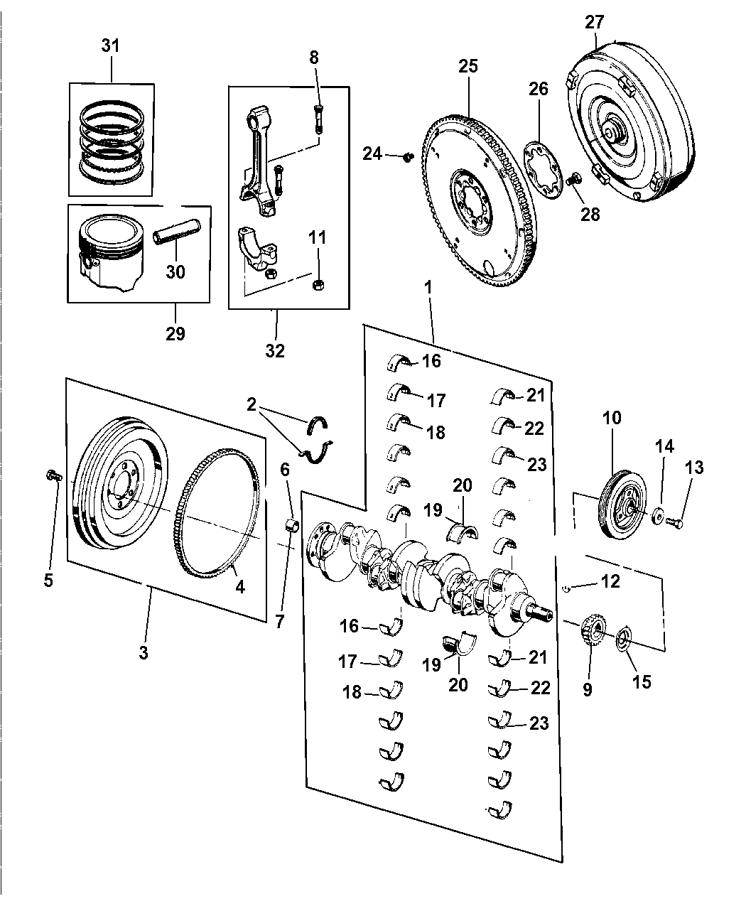 5018594AB - Genuine Mopar SEAL KIT-CRANKSHAFT