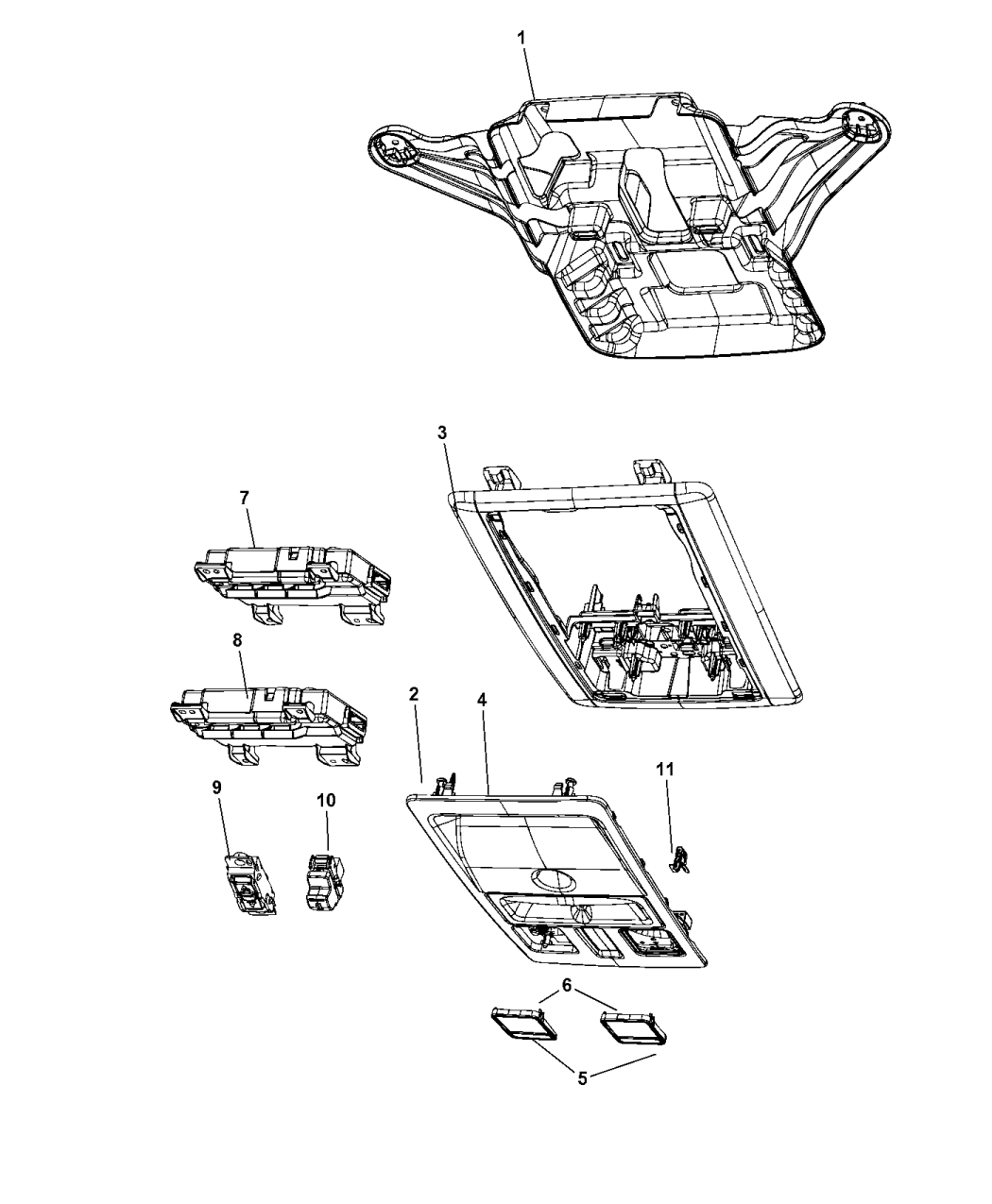 2017 Ram 1500 Overhead Console - Mopar Parts Giant