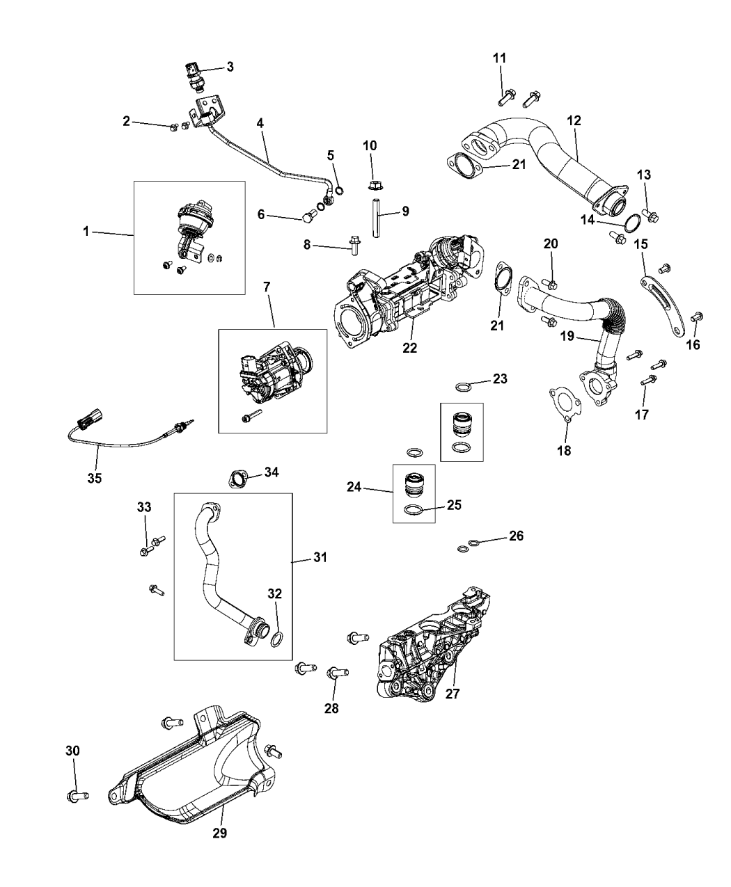 2014 Jeep Grand Cherokee EGR Valve - Mopar Parts Giant