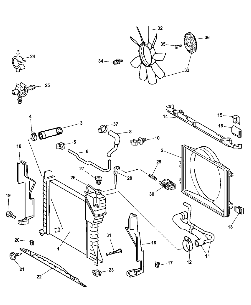 2006 Dodge Sprinter 3500 Radiator & Related Parts