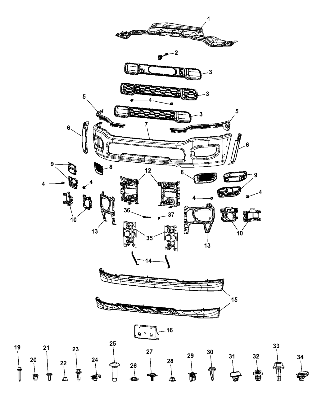 2019 Ram 2500 Bumper, Front - Mopar Parts Giant