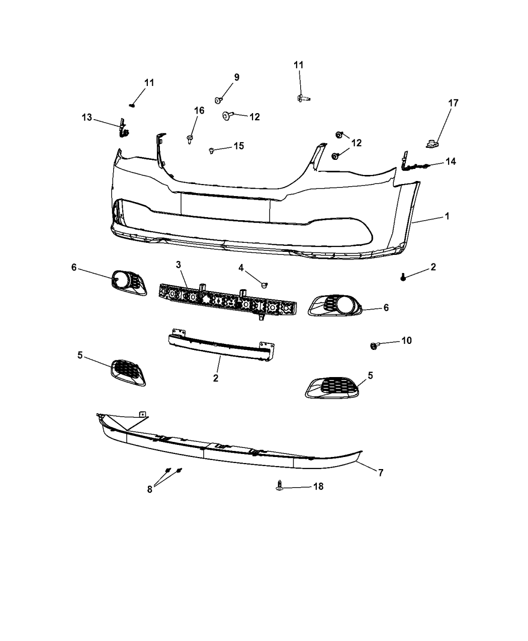 2019 Dodge Grand Caravan Fascia, Front - Mopar Parts Giant