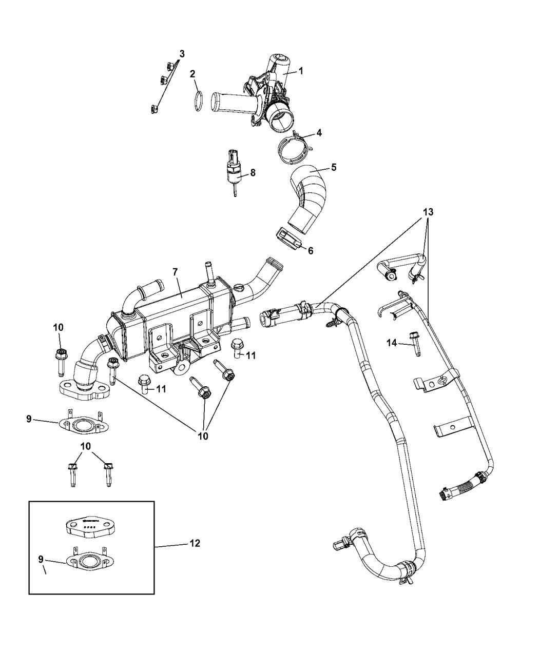 68217333AB - Genuine Mopar HOSE/TUBE-EGR COOLANT