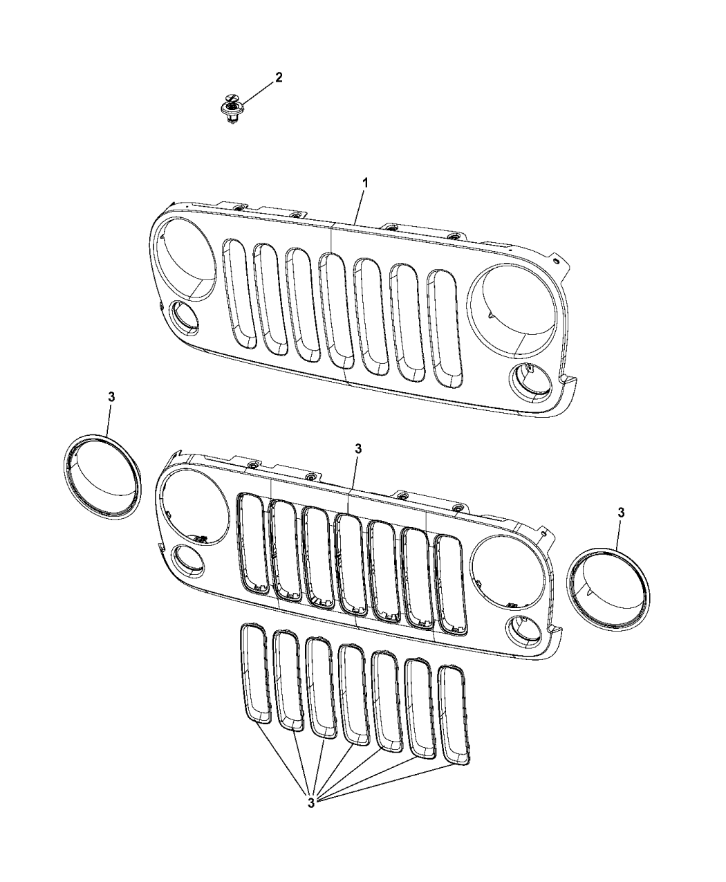 2014 Jeep Wrangler Grille - Mopar Parts Giant
