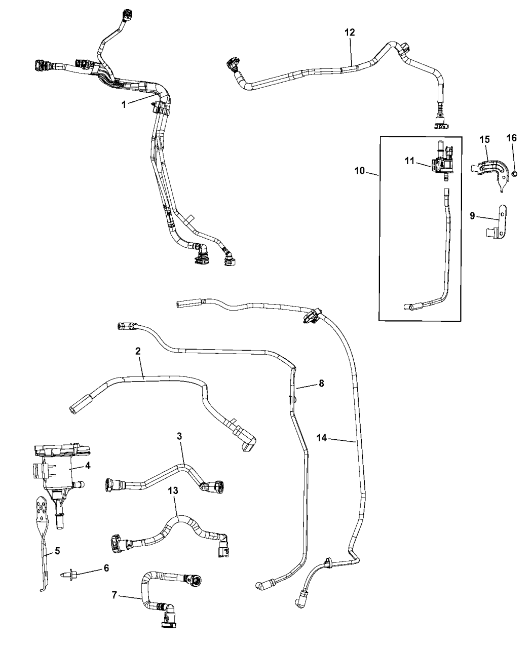 2015 Dodge Challenger Vacuum Control Emission Harness