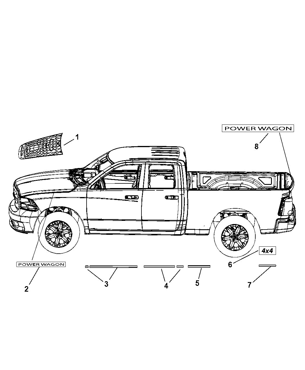 2010 Dodge Ram 2500 Decals Power Wagon - Mopar Parts Giant