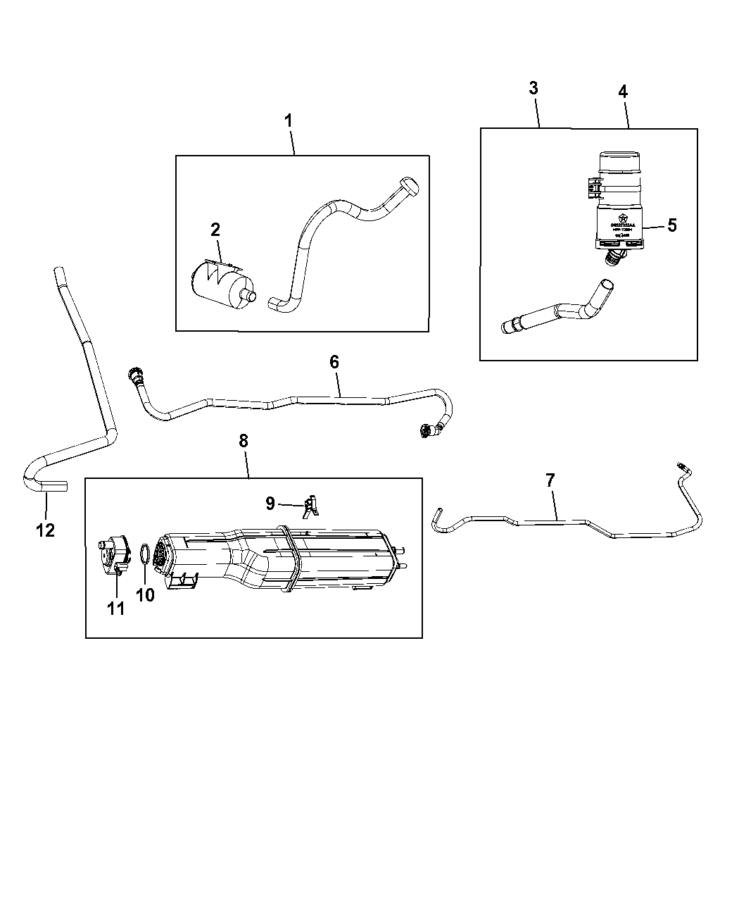 52855827AB - Genuine Mopar DETECTOR-EVAPORATIVE SYSTEM INTEGRIT