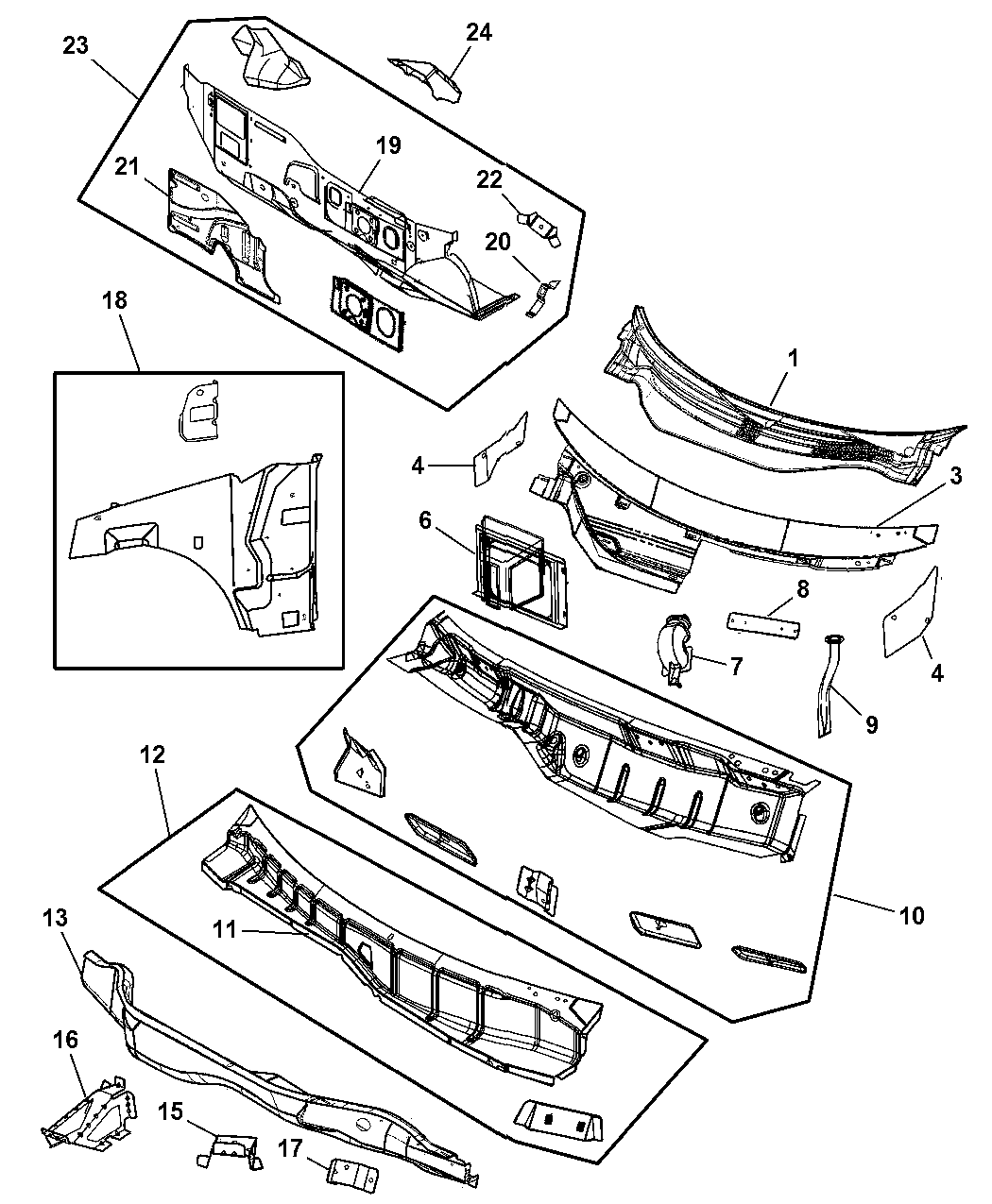 2006 Chrysler Pacifica Cowl & Dash Panel - Mopar Parts Giant