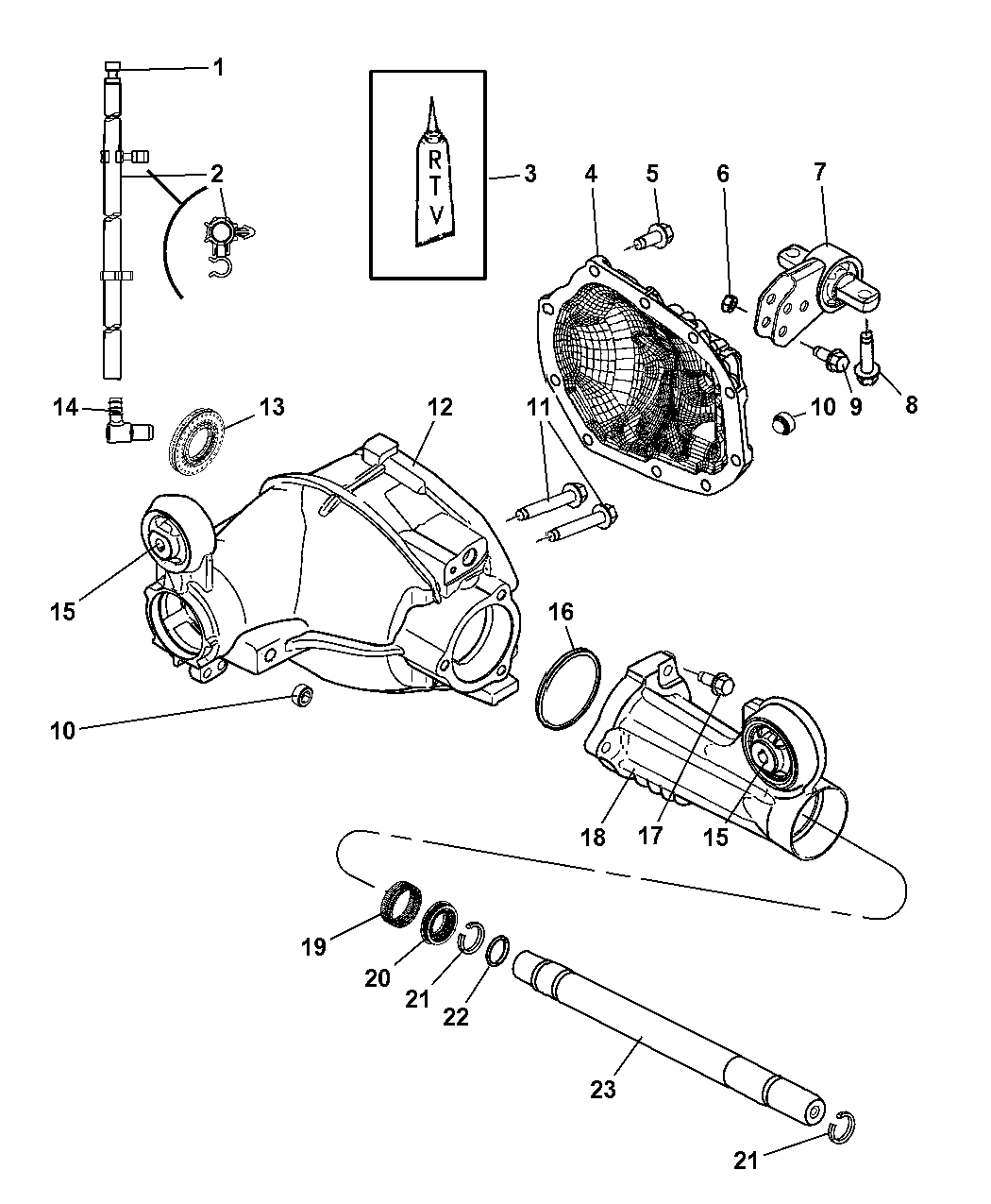 2007 Jeep Commander Housing - Front Axle - Mopar Parts Giant