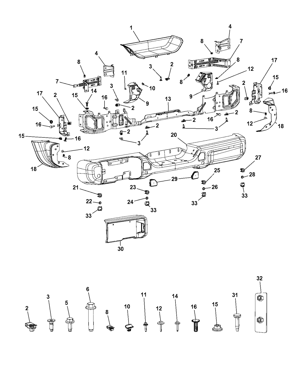 6512890AA - Genuine Mopar BOLT-HEX FLANGE HEAD