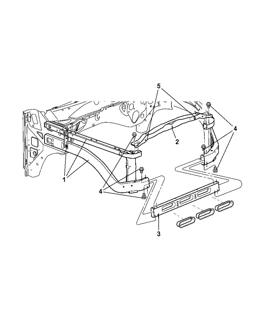 2006 Dodge Ram 2500 Radiator Closure Frame Support