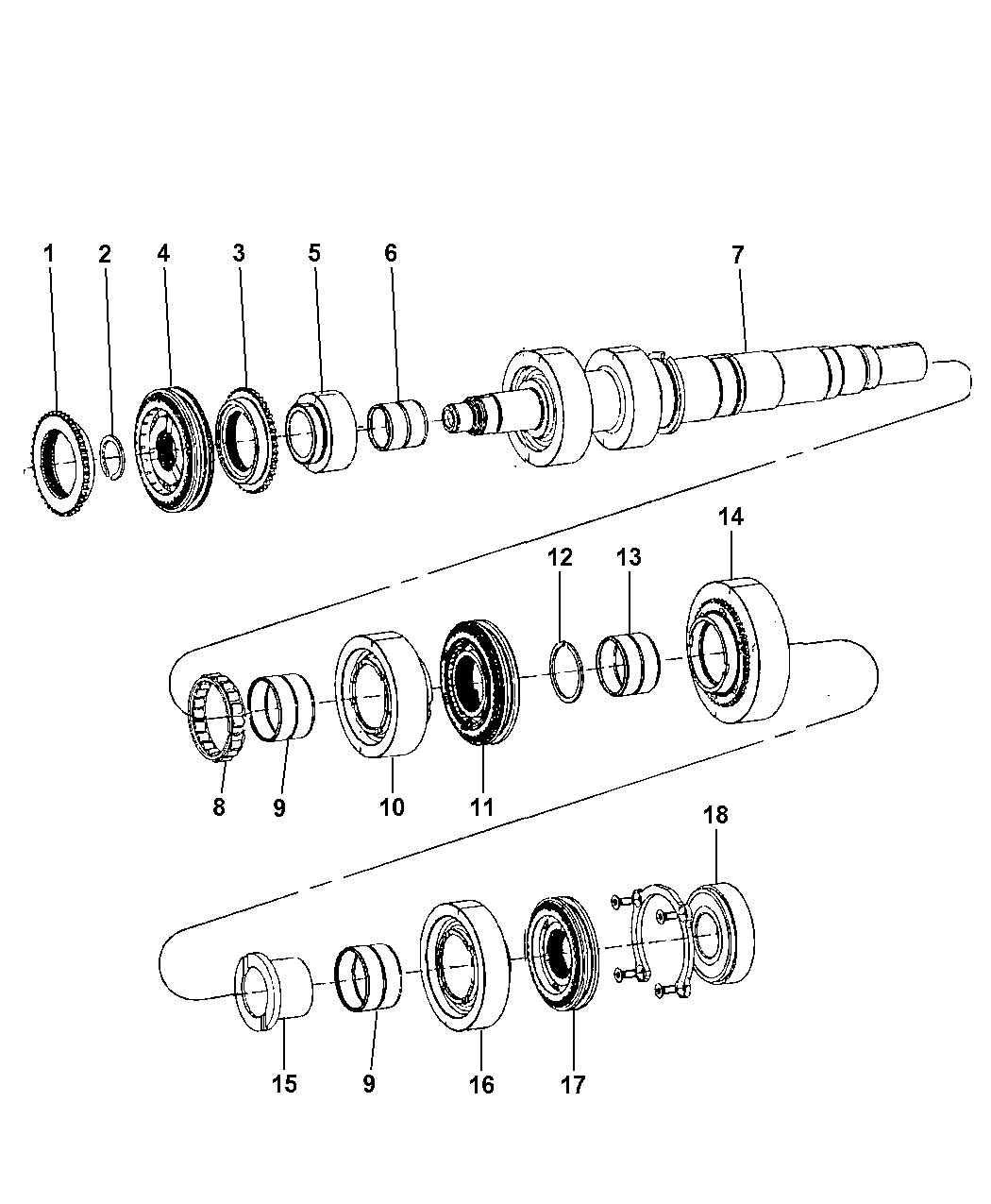 2008 Dodge Ram 1500 Main/Output Shaft Assembly