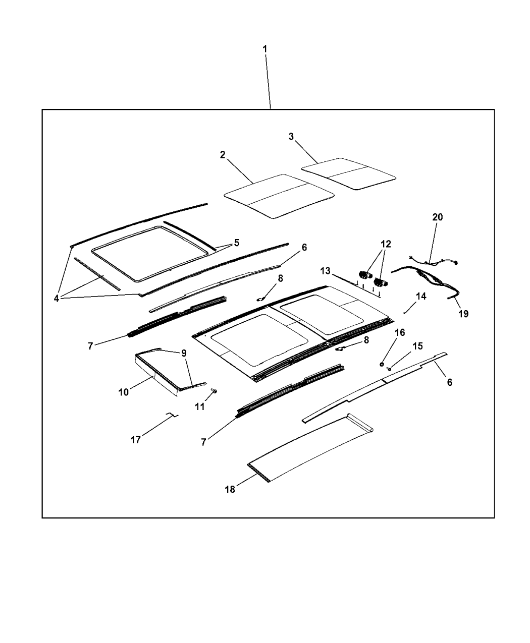 68266532AA - Genuine Mopar BRACKET-SUNROOF
