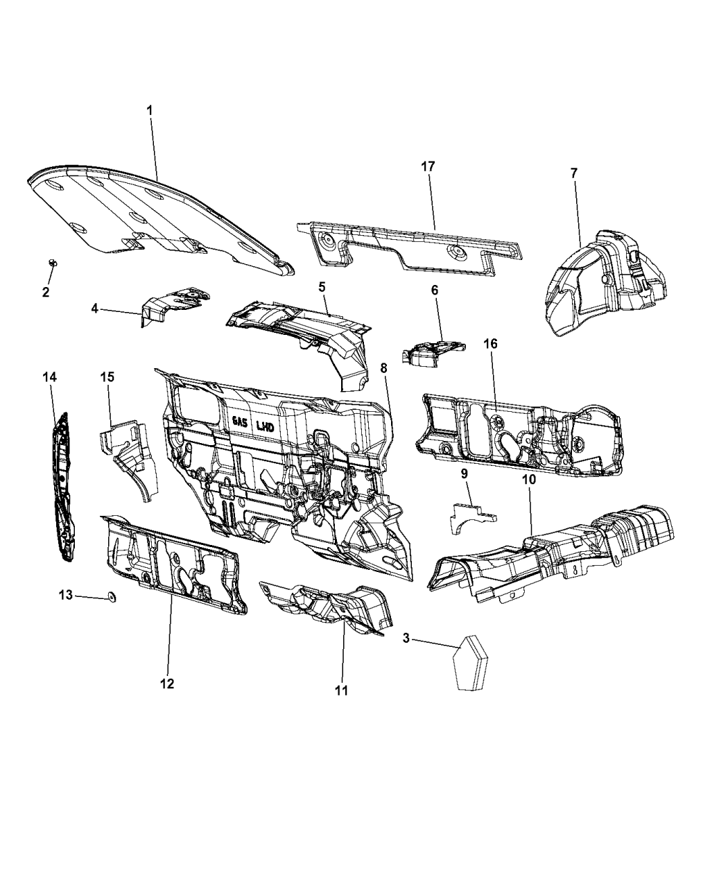 5023928AB - Genuine Mopar SILENCER-DASH PANEL