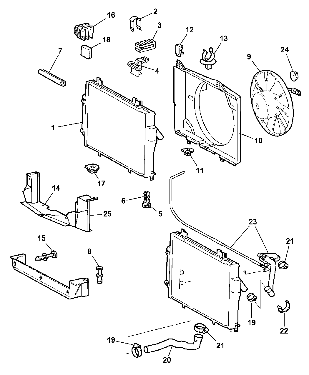 2005 Chrysler Crossfire Radiator & Related Parts