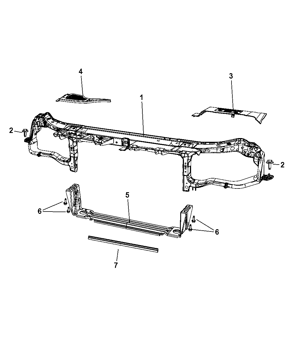 2012 Dodge Charger Radiator Support - Mopar Parts Giant