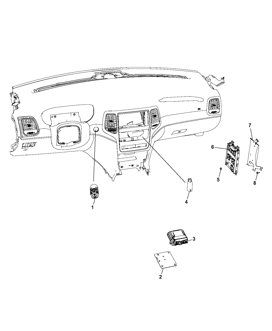2014 Jeep Grand Cherokee Modules, Instrument Panel