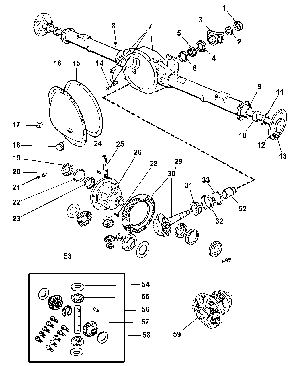 1999 Dodge Ram 1500 Regular Cab Axle, Rear, With Differential Parts