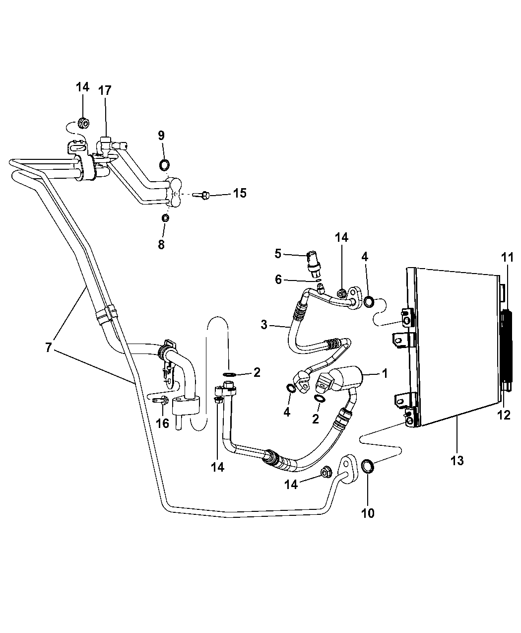 5058896AD - Genuine Mopar LINE-A/C SUCTION AND LIQUID