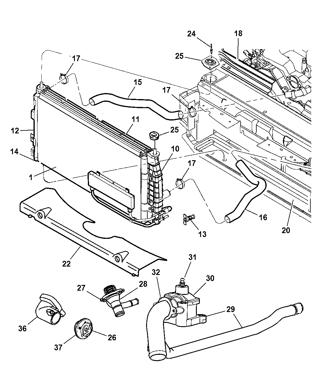 2000 Chrysler 300M Radiator & Related Parts - Mopar Parts Giant