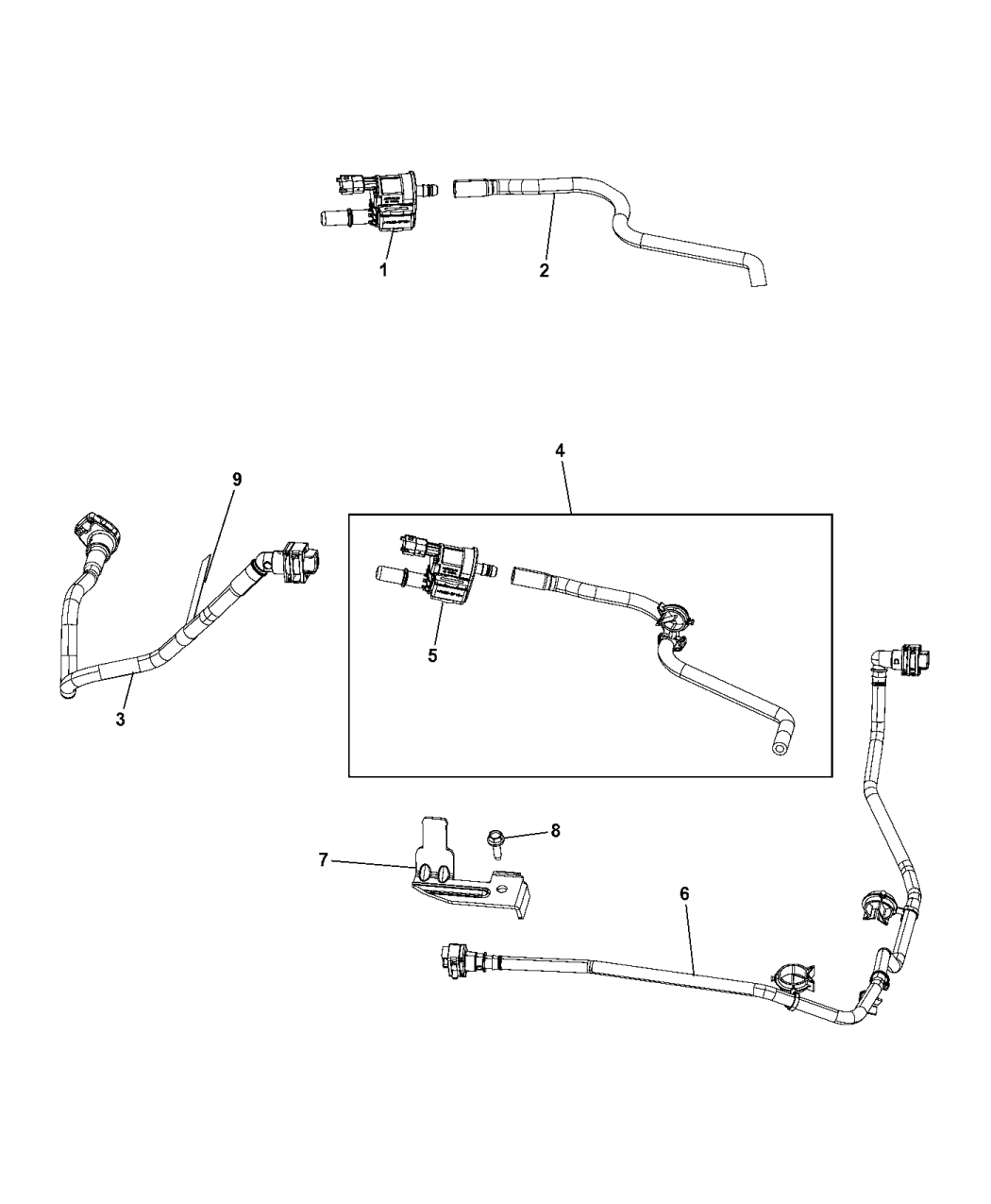 68267057AB - Genuine Mopar HARNESS-VAPOR PURGE