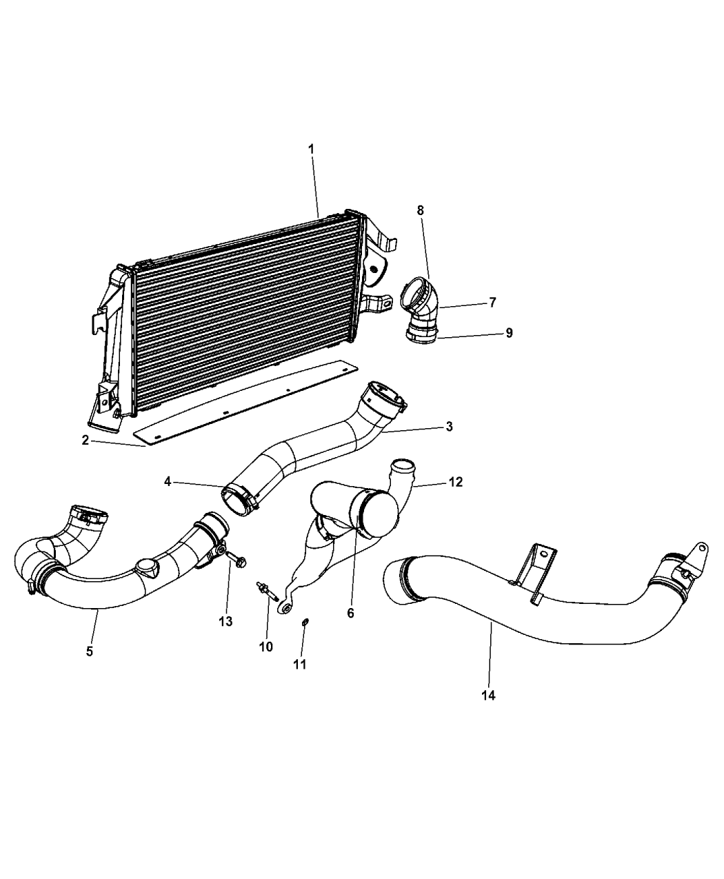 2013 Jeep Compass Charge Air Cooler And Related Parts