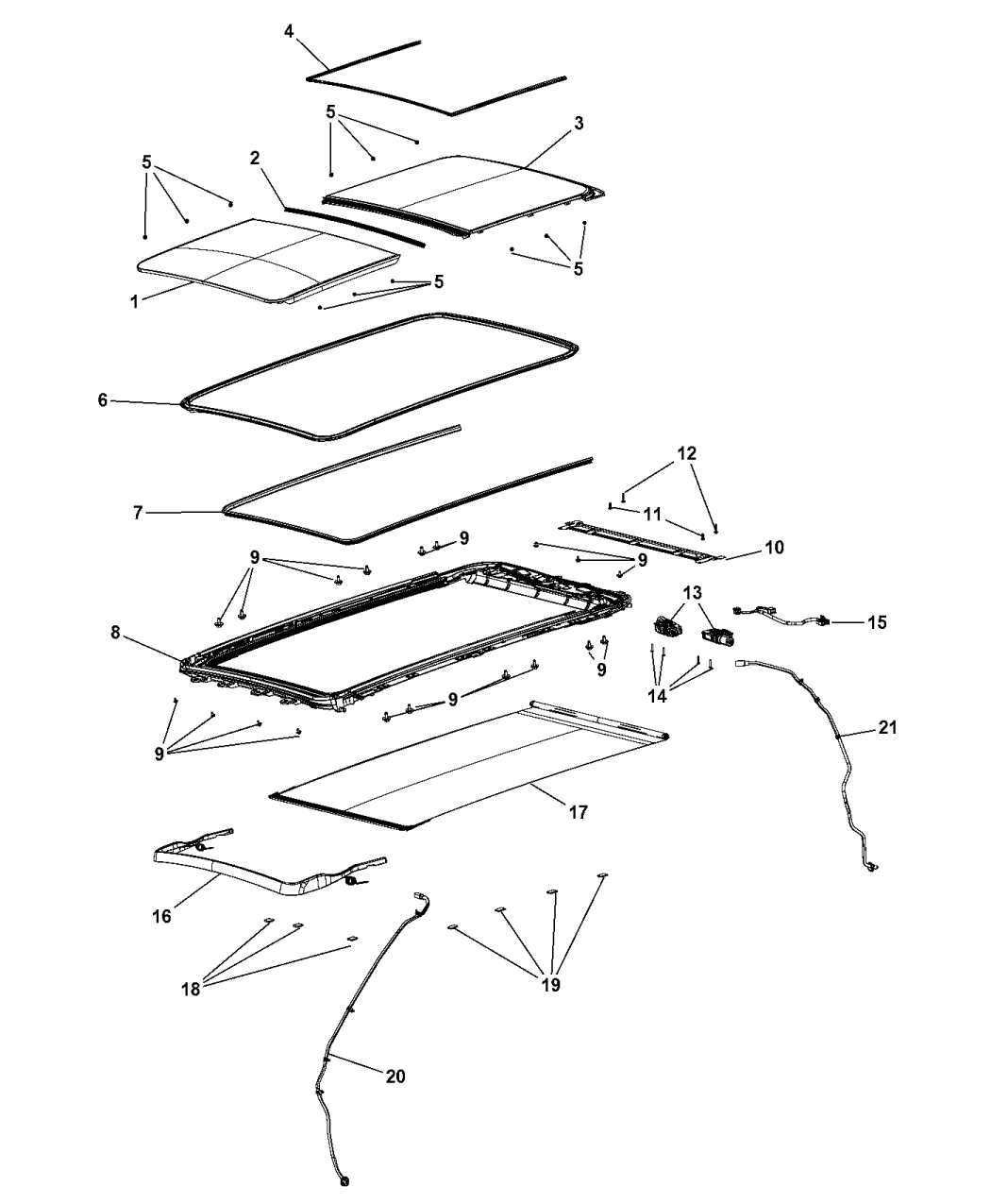 68357670AA - Genuine Mopar SEAL-SUNROOF