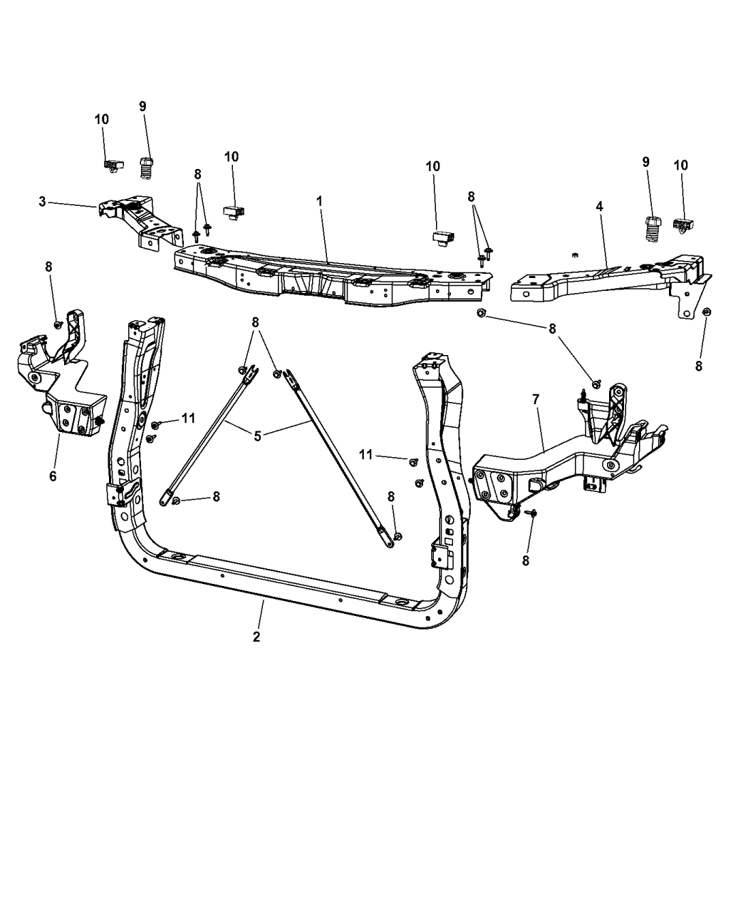 68100237AA - Genuine Mopar BRACKET-HEADLAMP MOUNTING