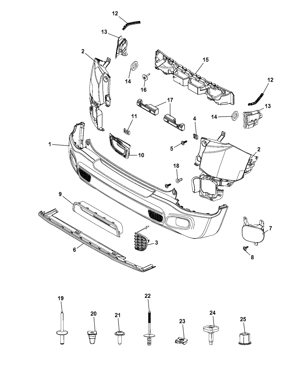 6SC03TZZAA - Genuine Mopar BUMPER-REAR UPPER