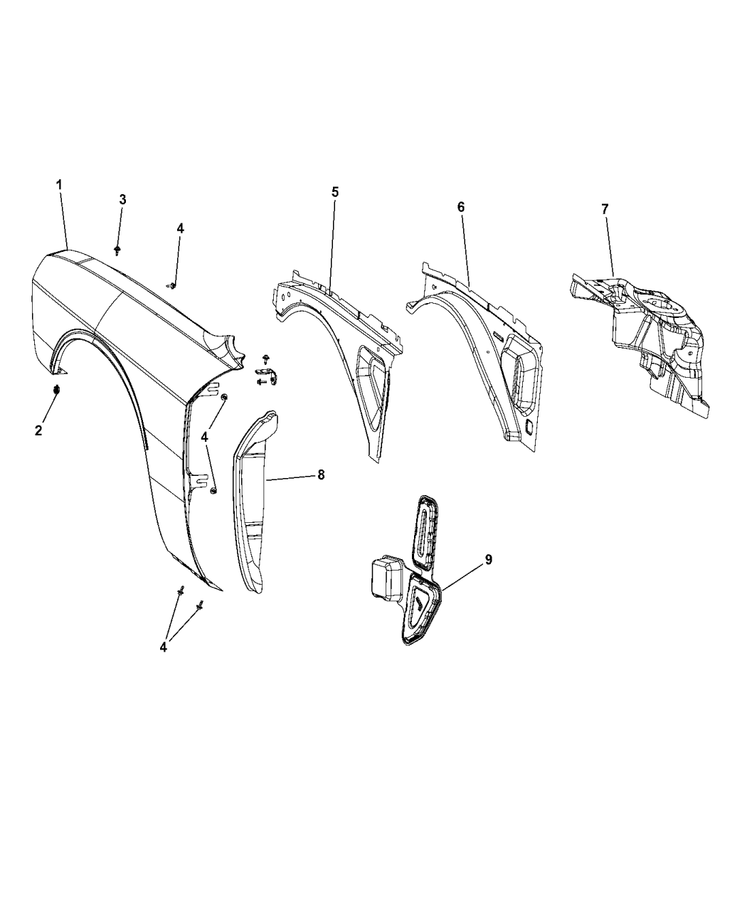 2013 Dodge Challenger Front Fender - Mopar Parts Giant
