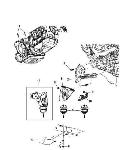 Mount, Rear Engine - 2007 Chrysler Pacifica