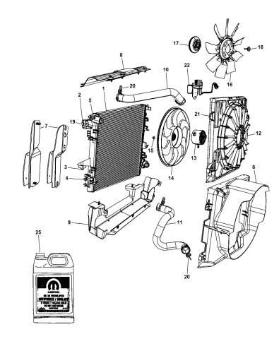 55056633AB - Genuine Mopar Engine Cooling Radiator