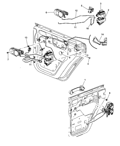 Rear Door - Hardware Components - 2015 Jeep Wrangler