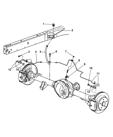 Lines & Hoses, Brake, Rear - 2005 Dodge Ram 2500