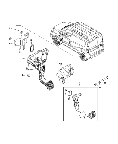 68263128AA - Genuine Mopar SUPPORT-BRAKE PEDAL