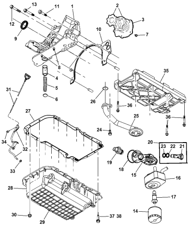 4792907AB - Genuine Mopar Engine Oil Cooler
