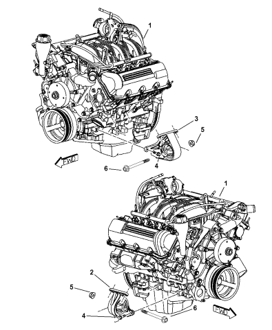 Engine Mounting, Front - 2004 Dodge Dakota