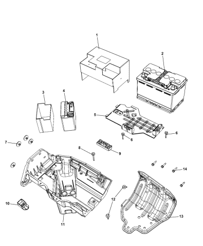 Tray And Support, Battery - 2020 Jeep Wrangler