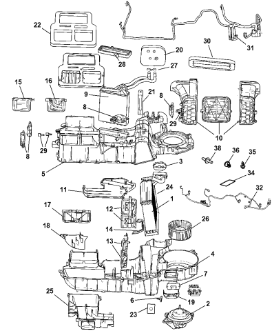 Heater & Air Conditioning, Front - 2005 Dodge Durango