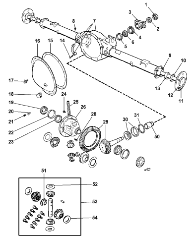 Axle, Rear, With Differential And Carrier - 2005 Dodge Durango