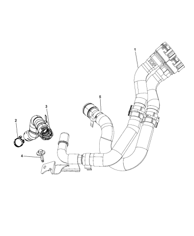 68197197AB - Genuine Mopar HOSE-HEATER SUPPLY AND RETURN