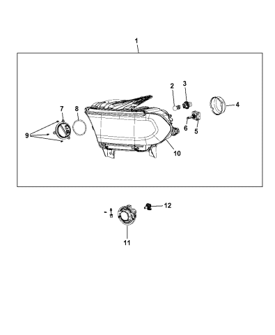 68420482AA - Genuine Mopar Headlamp