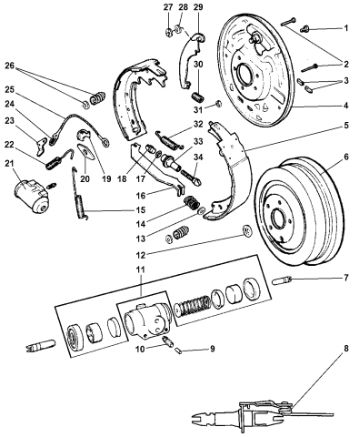 Brakes, Rear - 1998 Dodge Durango