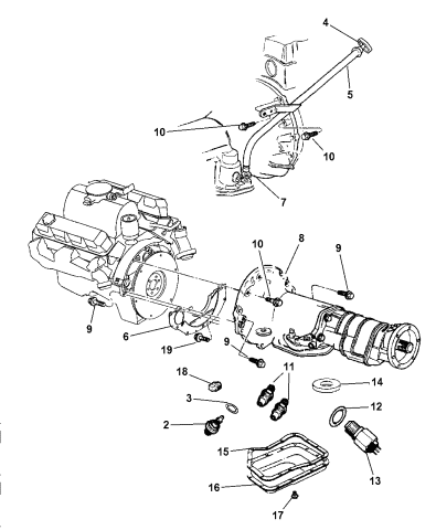 Case & Related Parts of Automatic Transmission - 2000 Dodge Durango