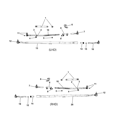52060052AG - Genuine Mopar Tie Rod-Tie Rod